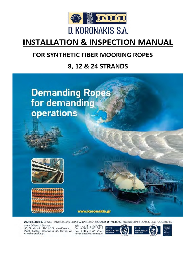 Synthetic Fiber 8,12 &24 Strand Ropes Manual by D. Koronakis Sa | Download Free PDF | Rope ...