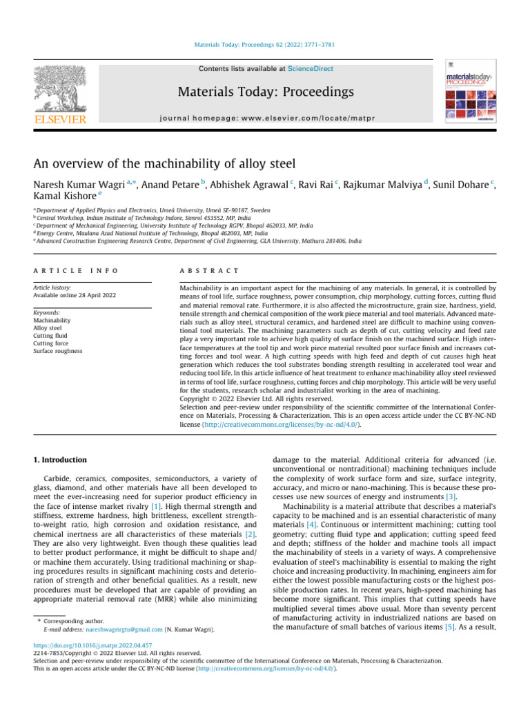 An Overview of The Machinability of Alloy Steel | PDF | Machining ...