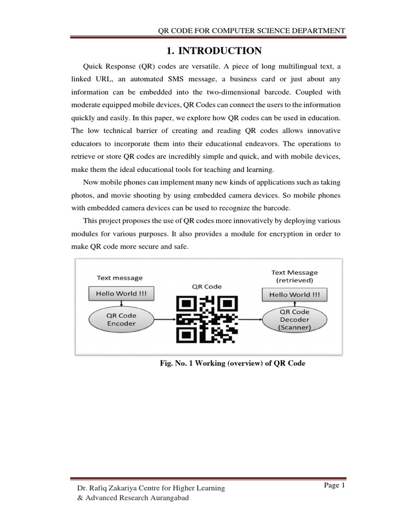 Project Report | PDF | Barcode | Encryption