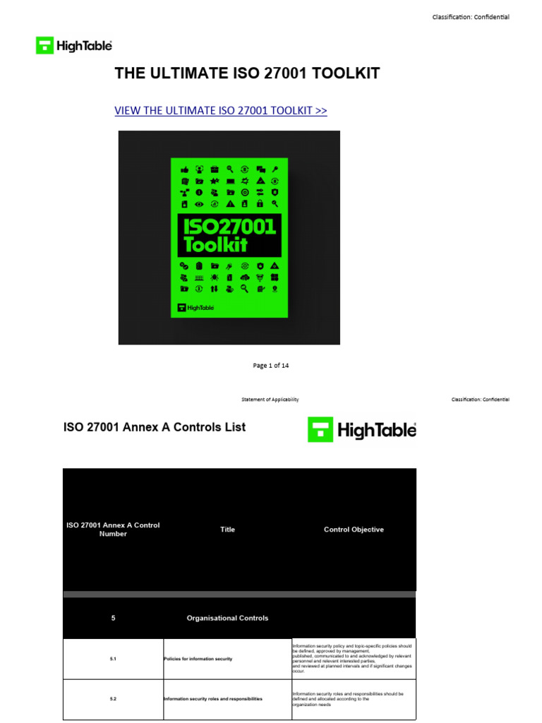 ISO 27001 Controls List | PDF | Information Security | Computer Security