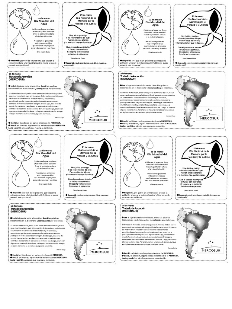 Día Mundial Del Agua Actividad | PDF