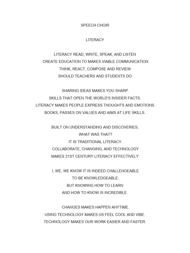 Speech Choir | PDF | Career & Growth | Social Science