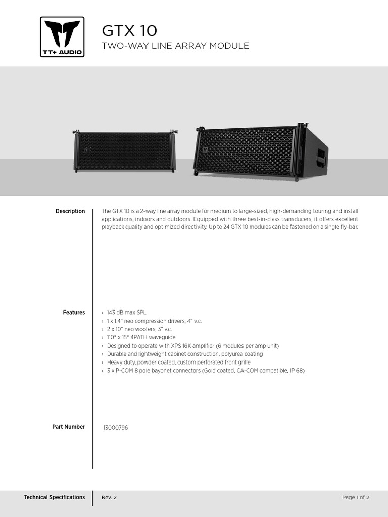 RCF - GTX 10 | PDF | Amplifier | Electrical Engineering
