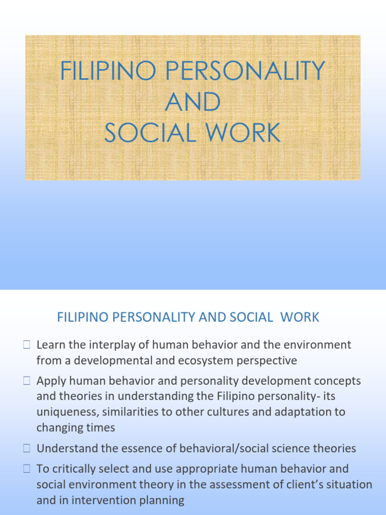 Filipino Personality in Social Work | PDF | Id | Personality Type