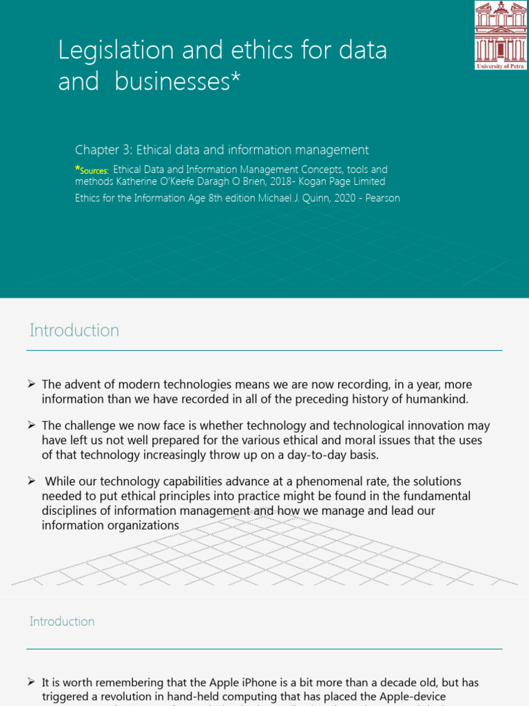Chapter 3 - Ethical Data and Information Management | PDF | Analytics | Life Cycle Assessment