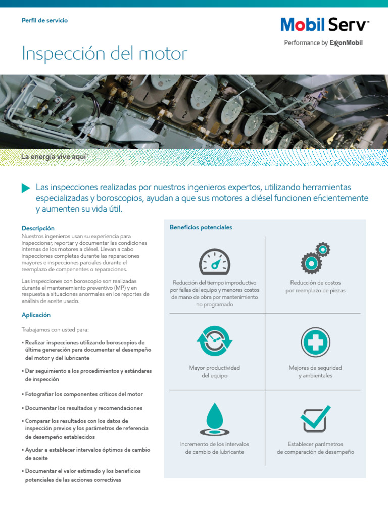 Hoja de Servicio Mobil Serv - Inspeccion Del Motor - Esp - Jun19 | PDF ...