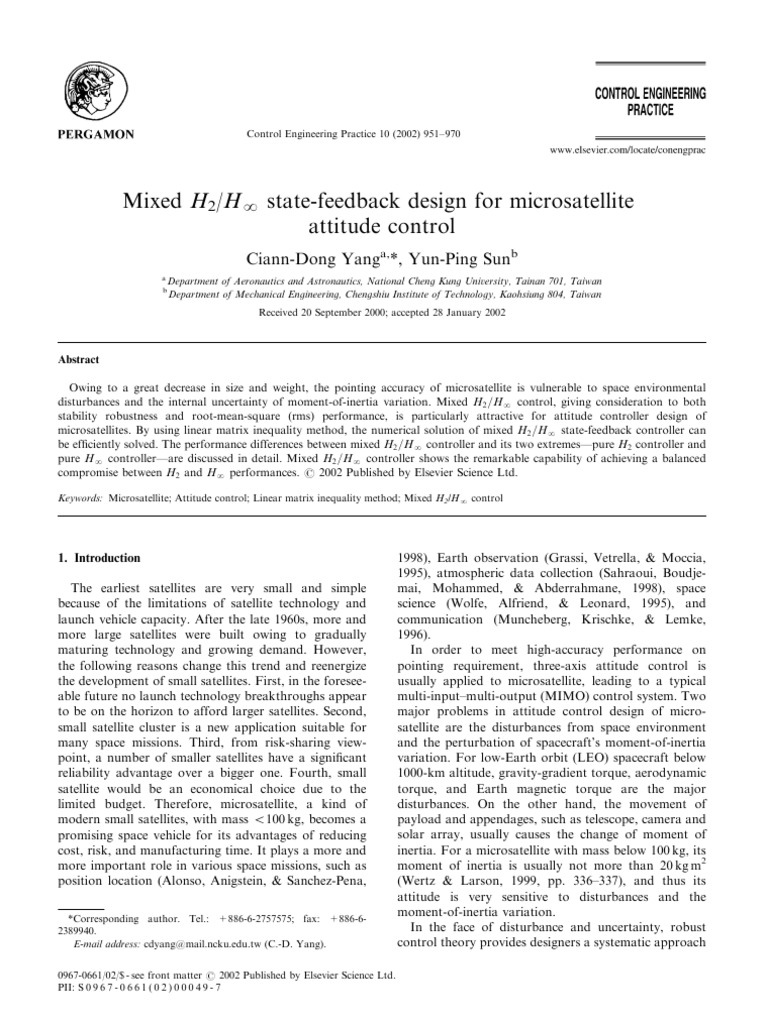 Mixed H2 and H Infinity Control Design | PDF | Kalman Filter | Control Theory