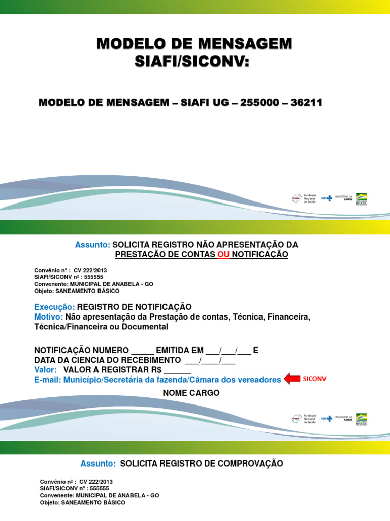 Modelo de Mensagem Siafi | PDF