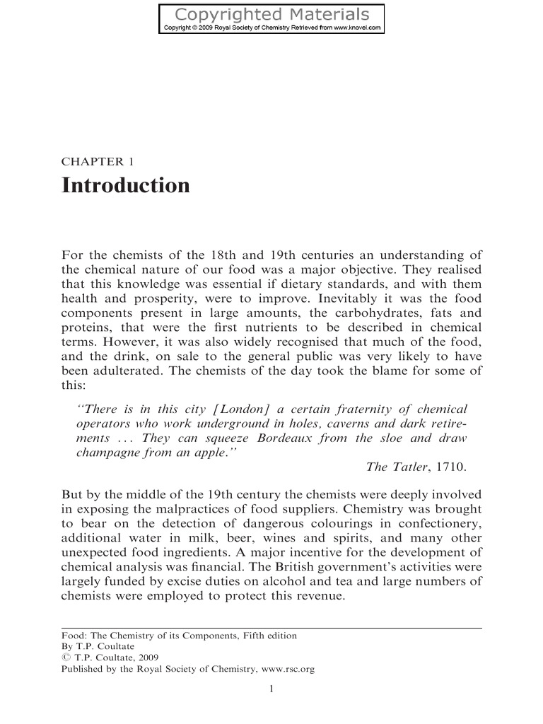 Chap1 Introduction | PDF | Foods | Chemist