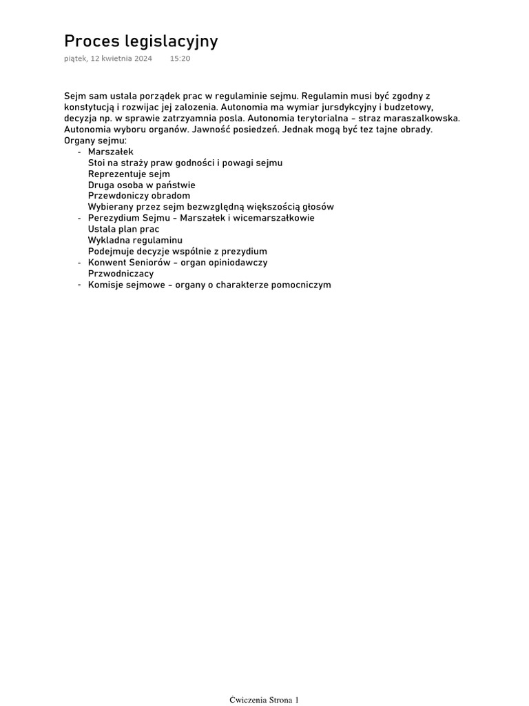 Proces Legislacyjny | PDF