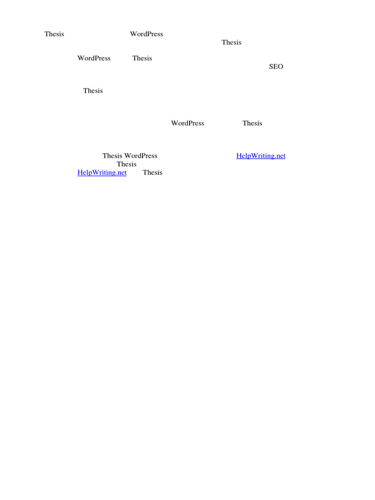 Thesis Wordpress Framework | PDF | Word Press | Websites