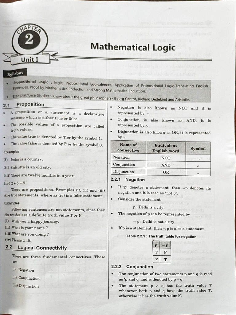 Maths Ch2 | PDF | Proposition | Syntax (Logic)
