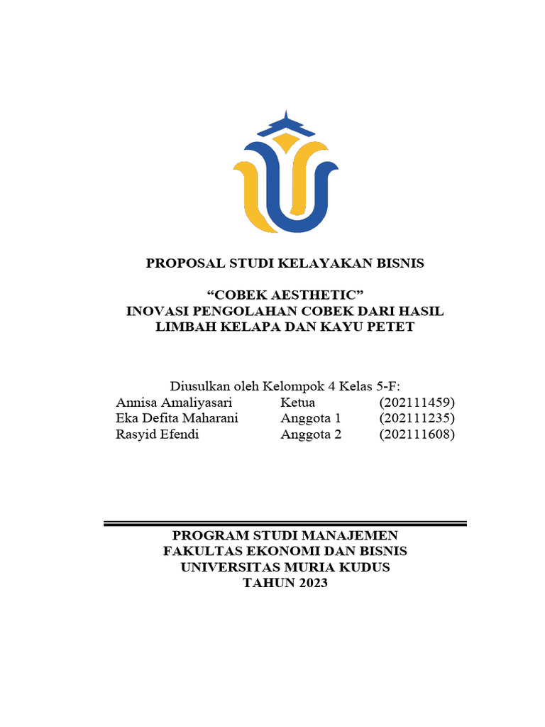 Proposal Studi Kelayakan Bisnis | PDF | Seni
