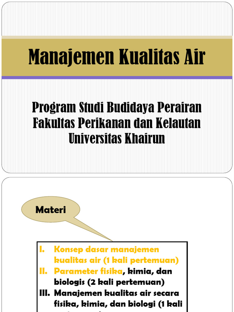Parameter Fisika Kimia Dan Biologis Perairan | PDF