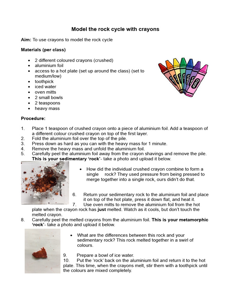 rock cycle with crayons | PDF | Rock (Geology) | Sedimentary Rock