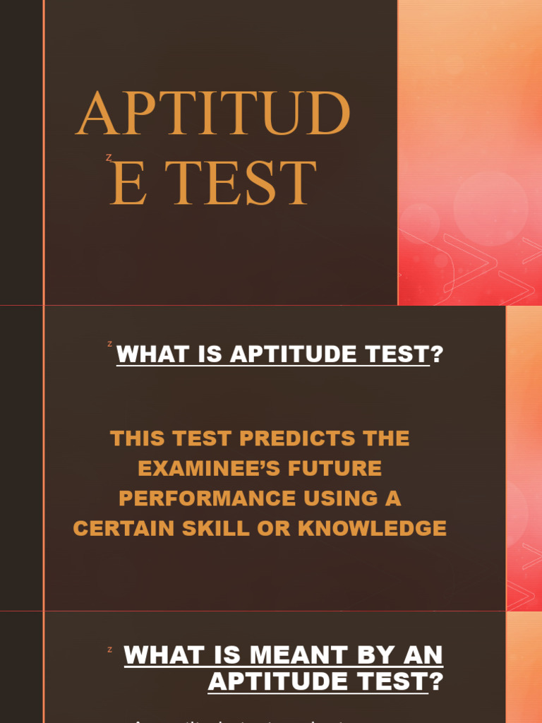 Aptitude Test | PDF
