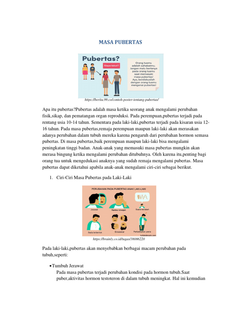 Asshyfa Khoirunnisa - Masa Pubertas | PDF | Kesehatan Holistik | Gaya Hidup