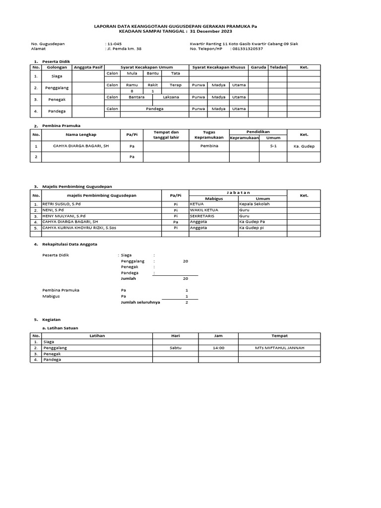 FORM LAP. GUDEP Pa | PDF