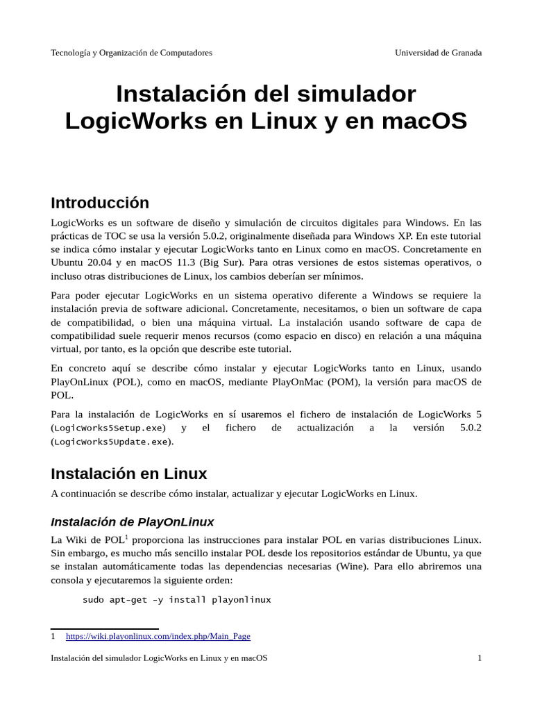 Instalar LogicWorks en macOS y Linux | PDF | Distribución de Linux | Mac OS