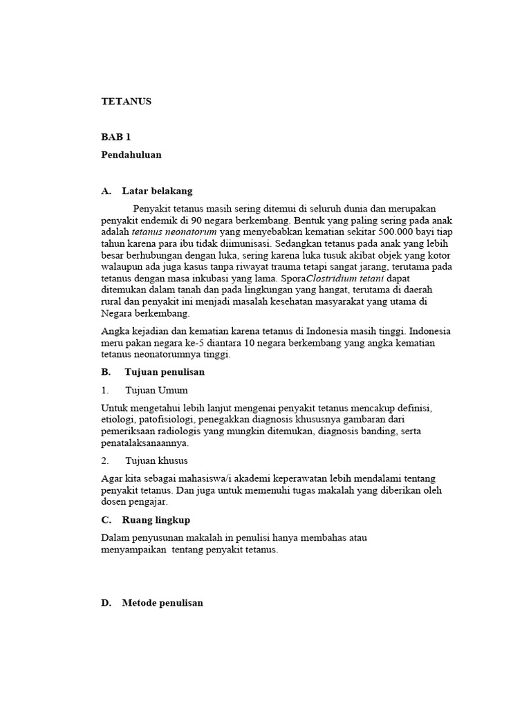 Askep Tetanus Lengkap | PDF