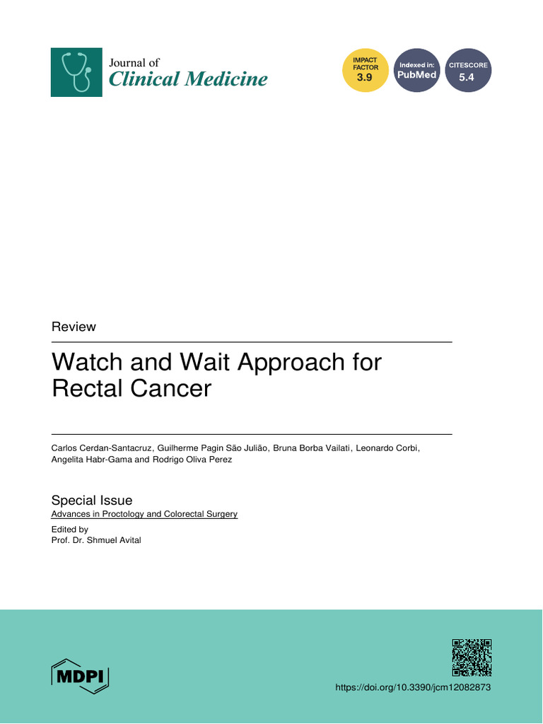 Watch and Wait Approach for Rectal Cancer | PDF | Colorectal Cancer ...