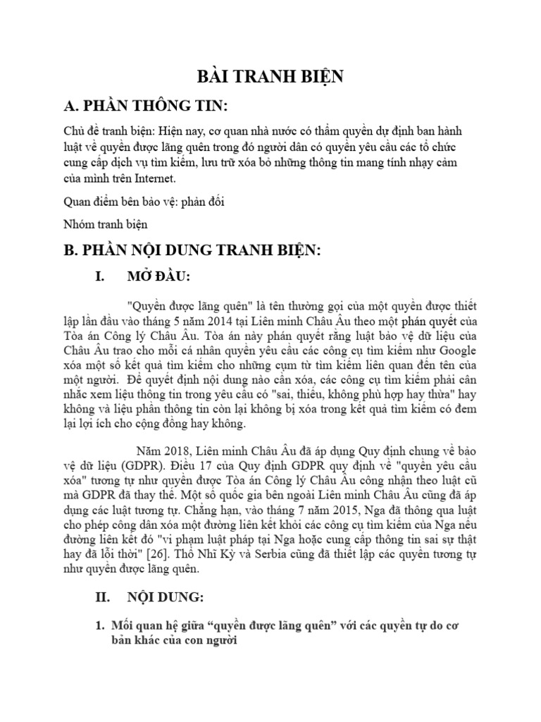 BÀI-TRANH-BIỆN-LHP 2 | PDF