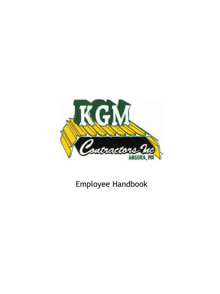 KGM Contractors Employee Handbook | PDF | Sexual Harassment | Employment