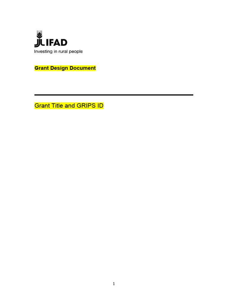 Grant Design Document - Template | PDF | Risk | Climate Change Mitigation