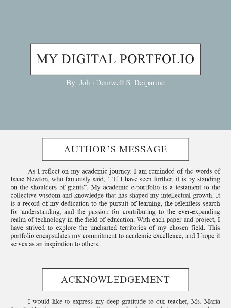 E Portfolio | PDF