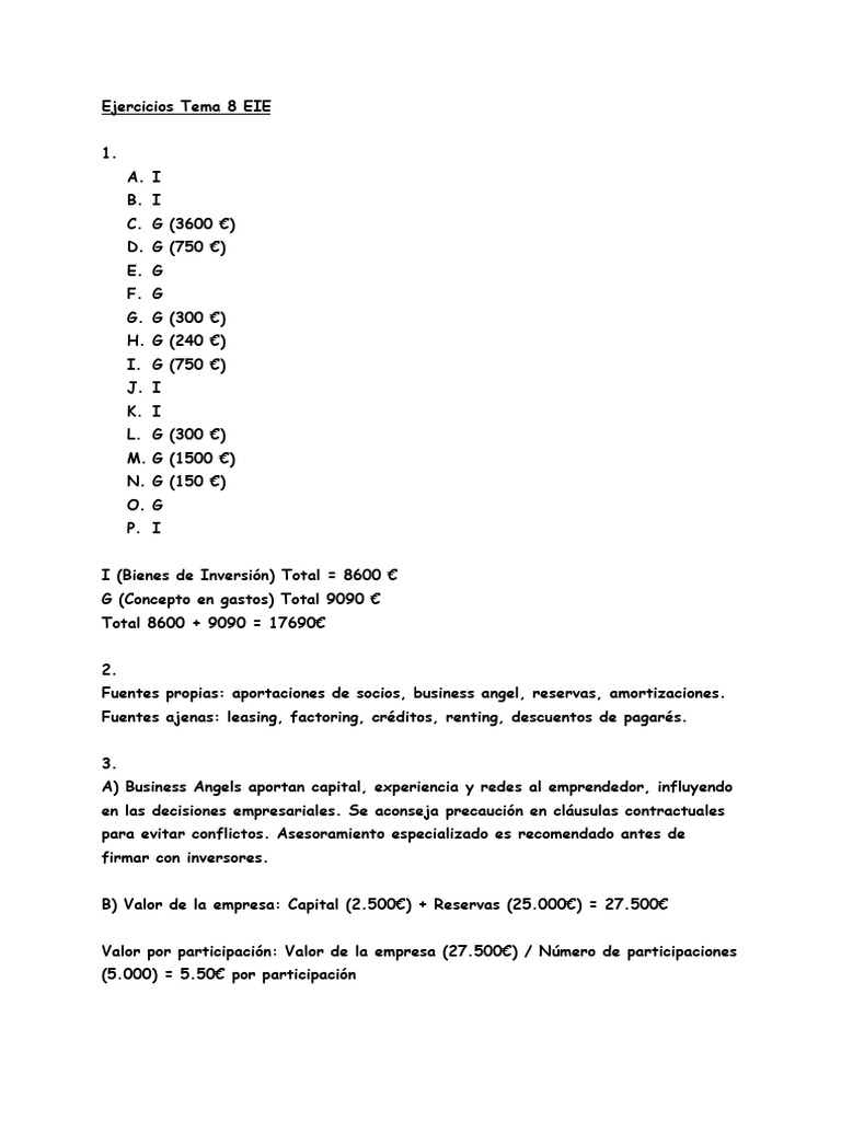 Ejercicios EIE Tema 8 | PDF | Bancario | Business