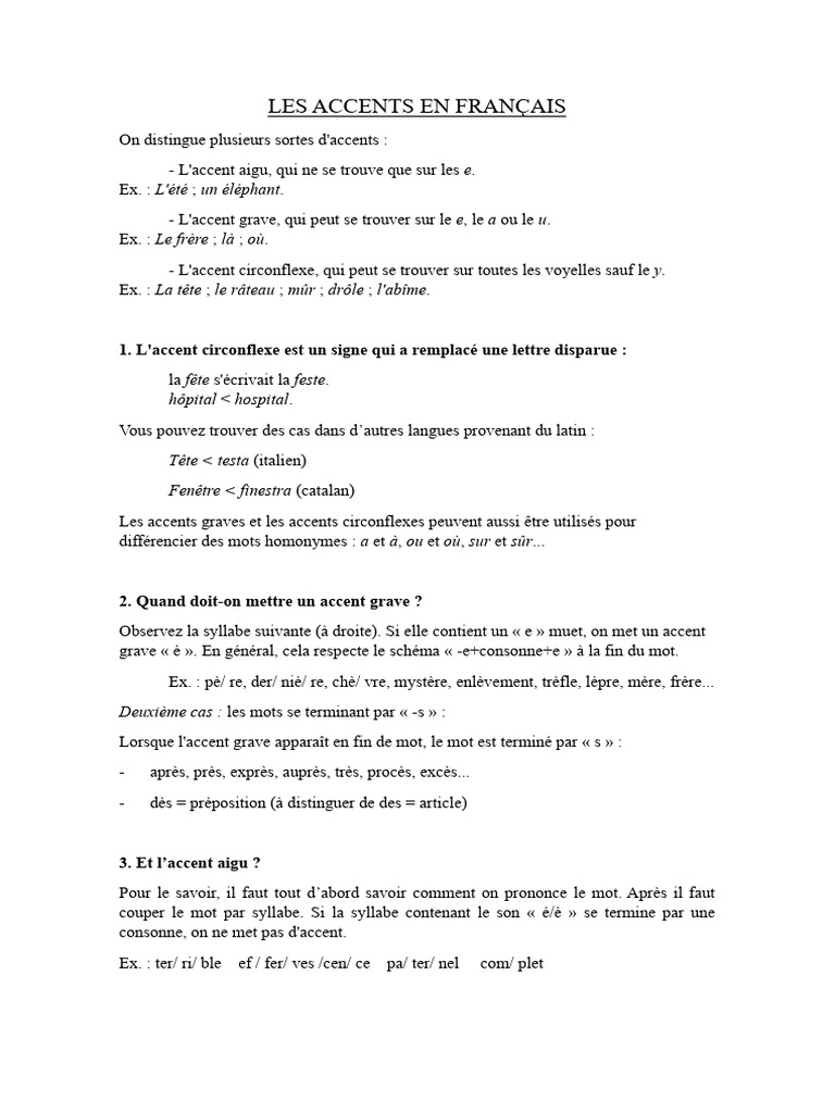 Règles des Accents en Français | PDF | Collation | Codage des caractères