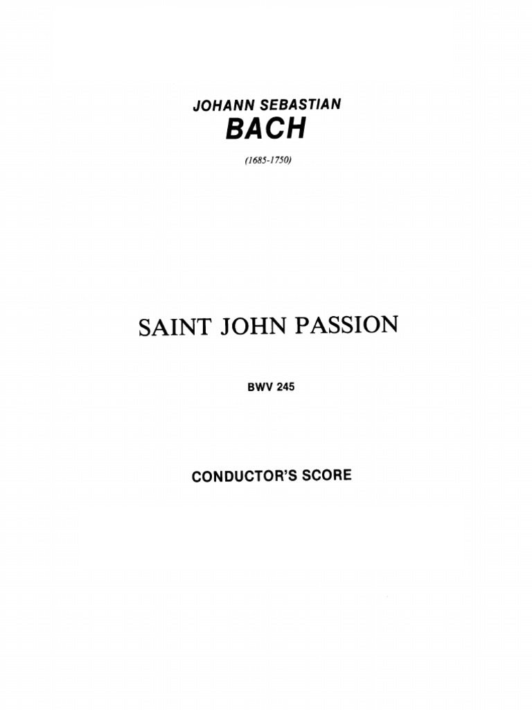 Bach St John Passion | PDF