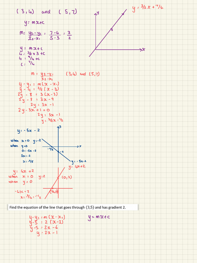 5 Straight Line Graphs | PDF