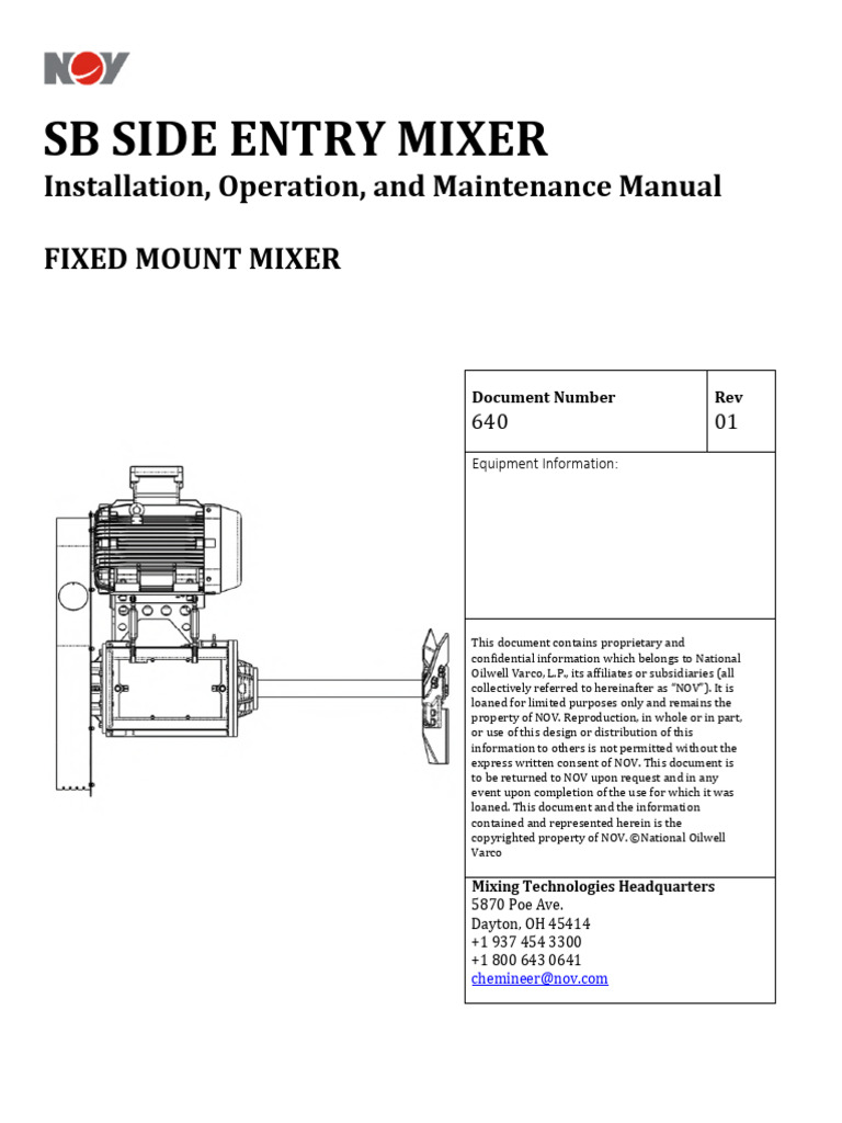 Manual 64001 SB Side Entry Mixer | PDF | Rust | Bearing (Mechanical)