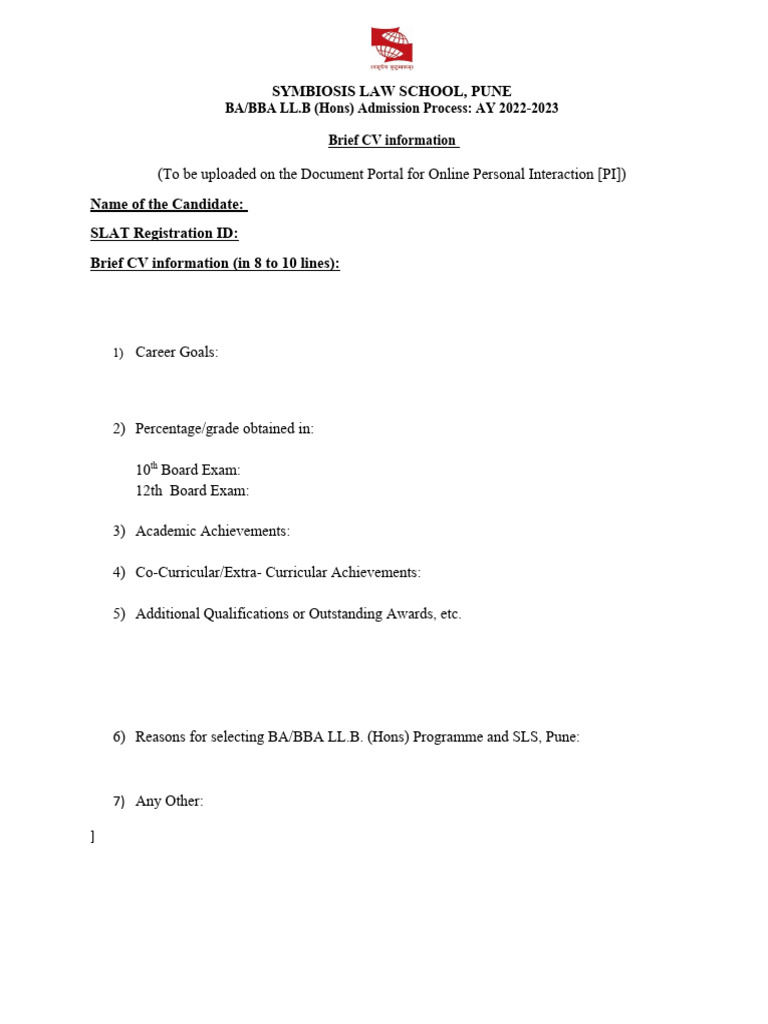 CMP SAMPLE CV FOR SLAT Join @clatmentorshipprogram | PDF