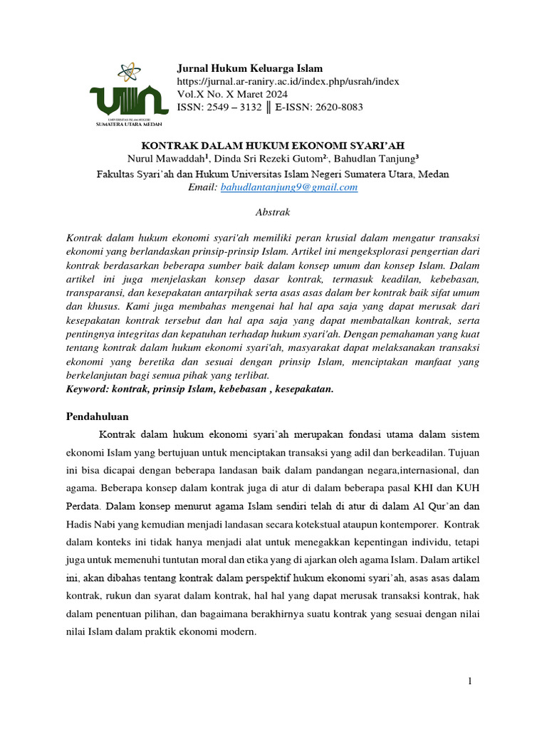 Jurnal Hukum Keluarga Islam | PDF