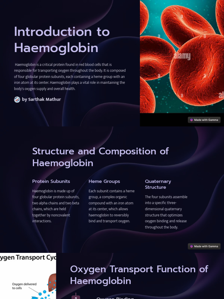 Introduction To Haemoglobin | PDF | Hemoglobin | Anemia