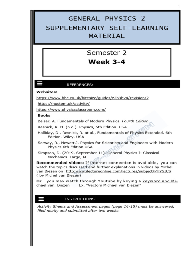 General Physics 2 Week 3 4 | PDF | Capacitor | Capacitance