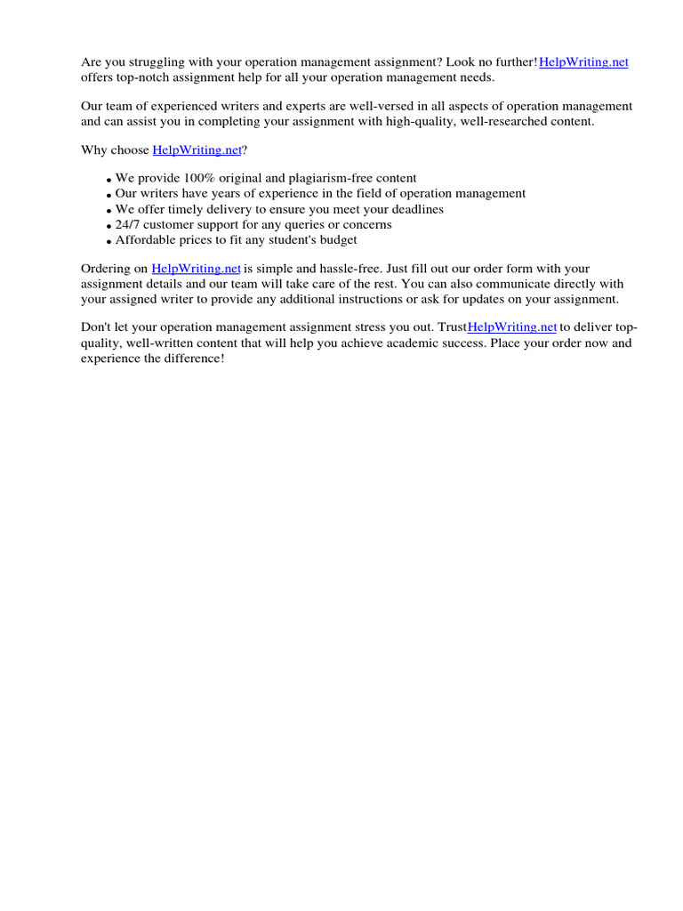 Operation Management Assignment Help | Download Free PDF | Retail | Demand