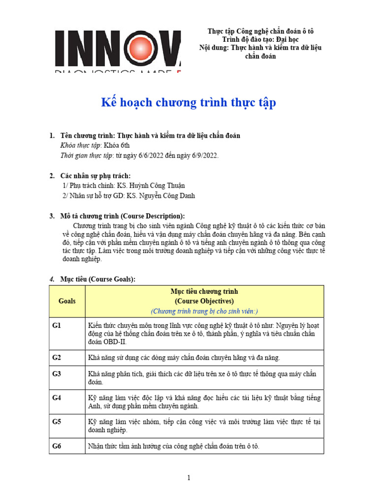 Innova Internship Planning For Course 7th - Oct012022 | PDF