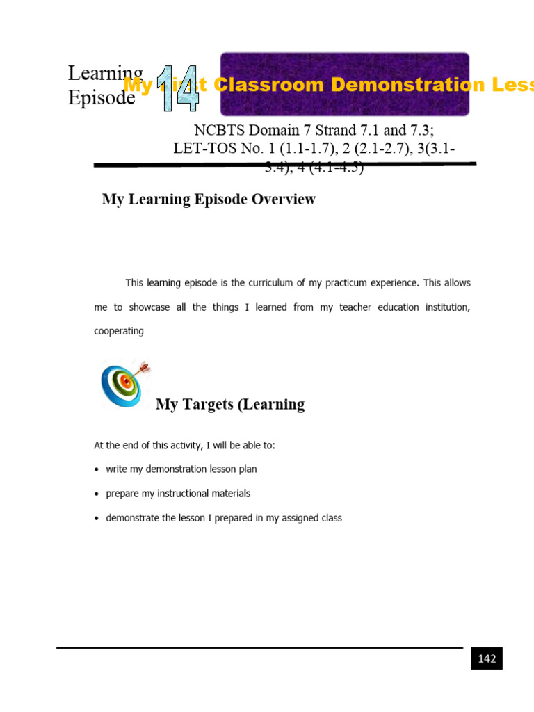 E 14 My Practice Teaching Handbook | PDF | Lesson Plan | Learning