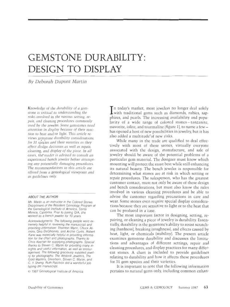 Gemstone Durability in Jewelry Design | PDF | Gemstone | Jewellery