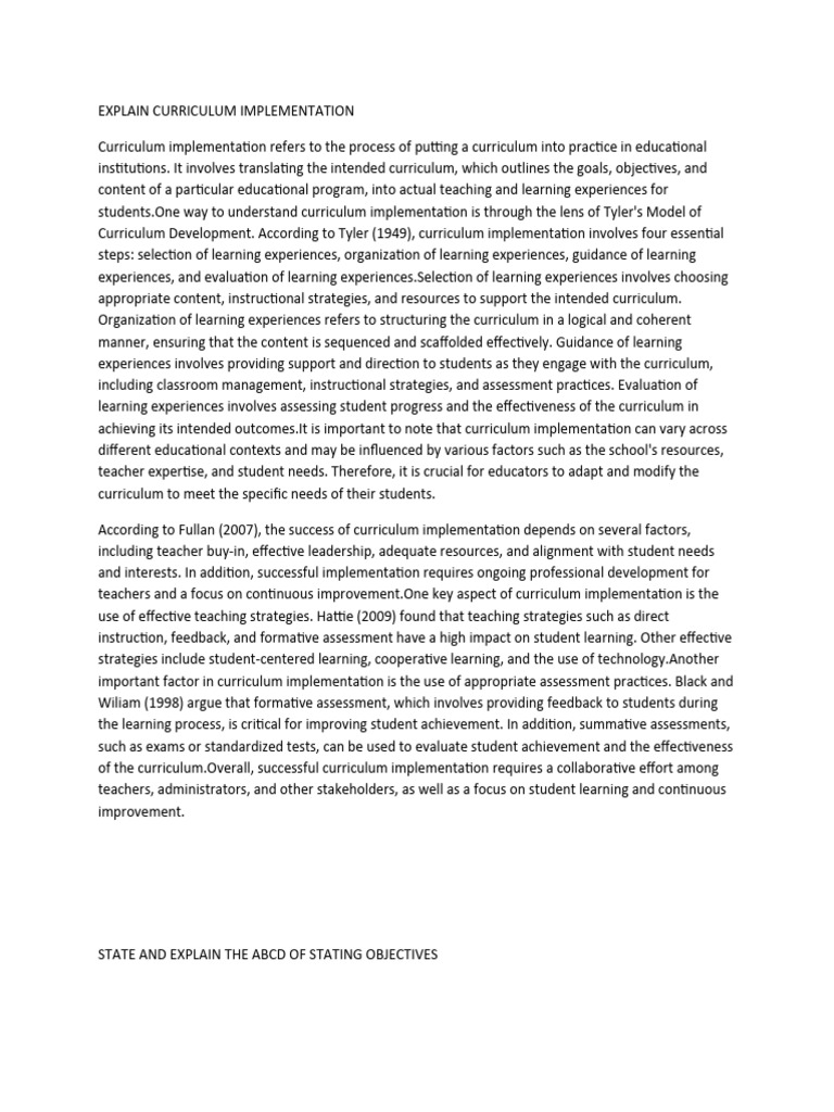 Curriculum Assignment | PDF | Curriculum | Educational Assessment