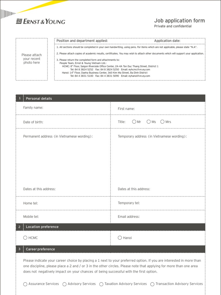 Job Application Form | Download Free PDF | Ho Chi Minh City | Behavior ...