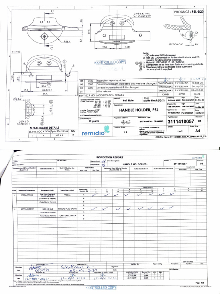 Handle Holder PSL | PDF | Calibration | Metrology