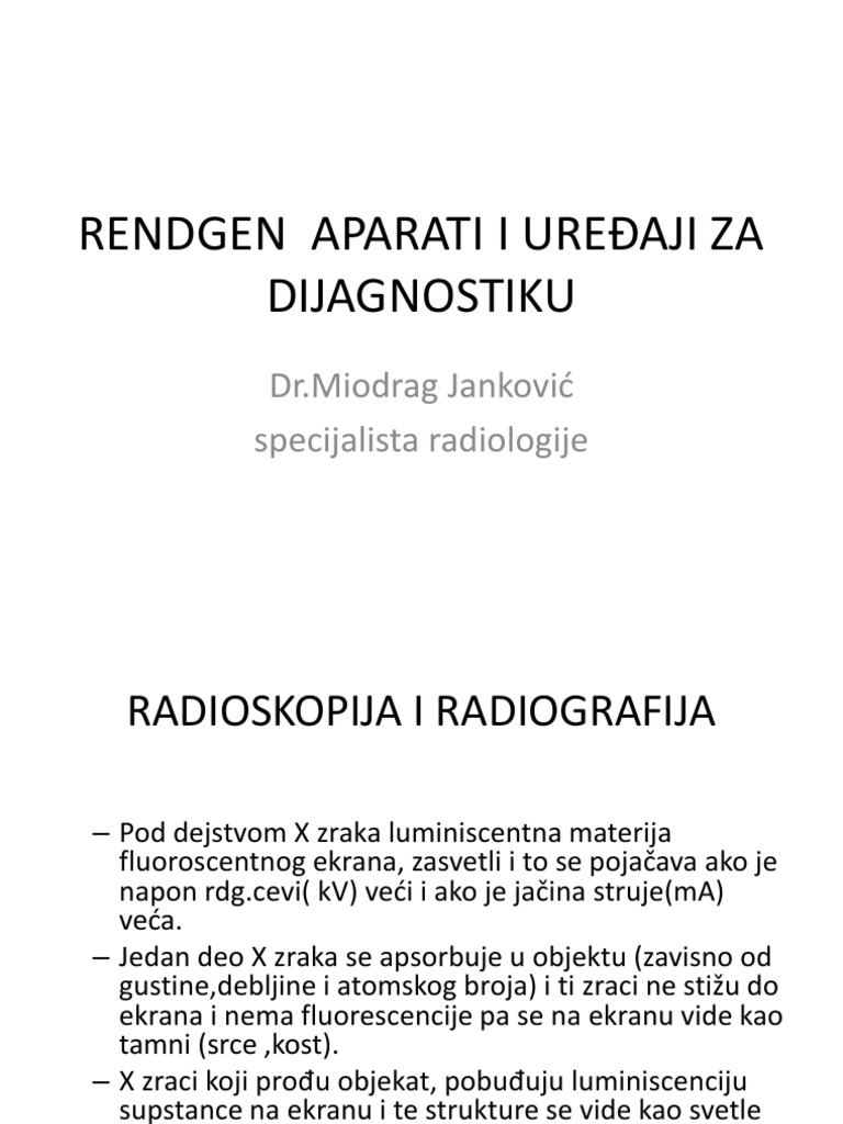 RENDGEN APARATI I UREĐAJI ZA DIJAGNOSTIKU Rendgen Aparati I Uređaji Za ...