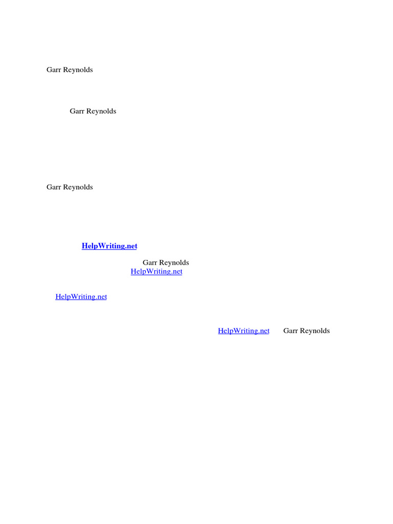 Garr Reynolds Presentation | PDF | Microsoft Power Point