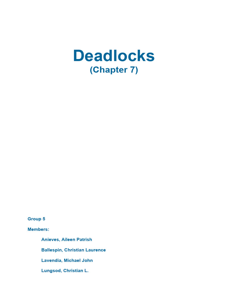 Handout (Deadlocks) | PDF