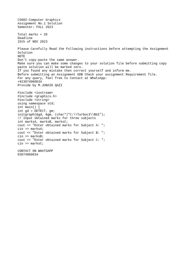 CS602-Assignment No.1 100% Accurate Solution by M.junaid Qazi | PDF | Computing | Computer ...