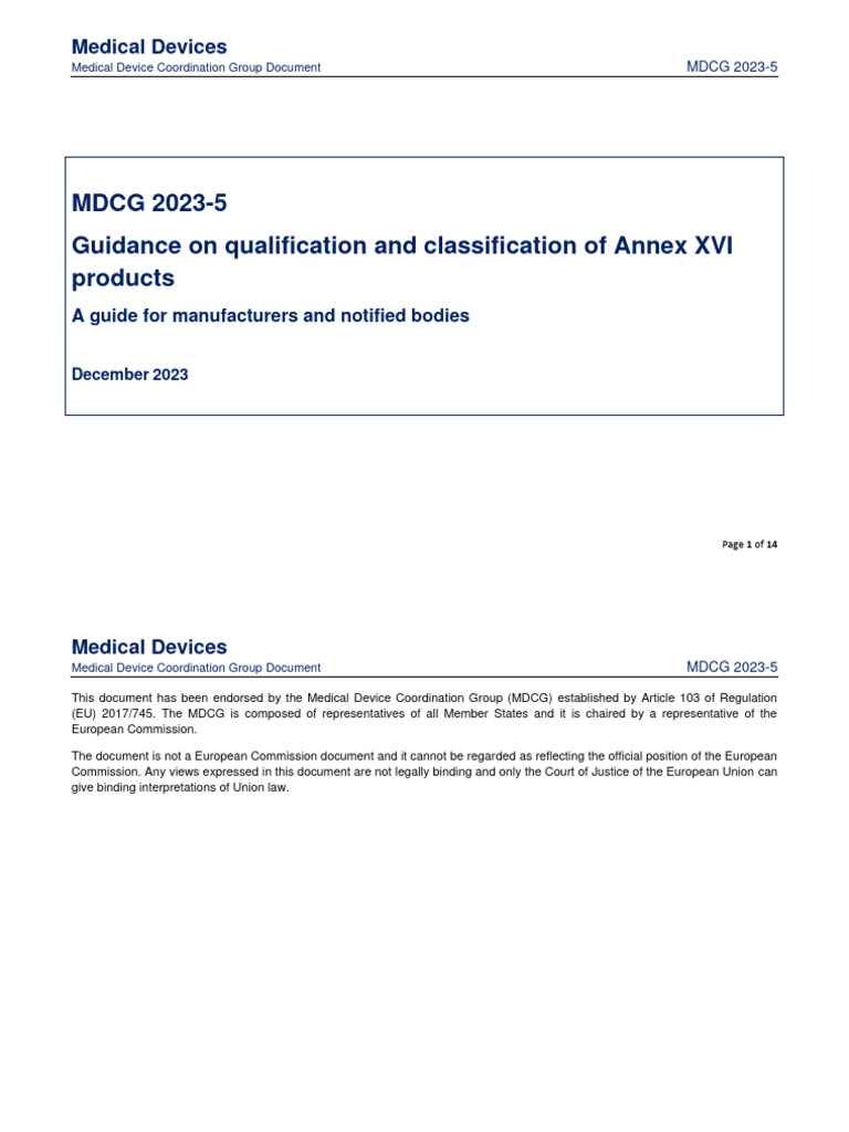 MDCG 2023-5 en | PDF | Medical Device